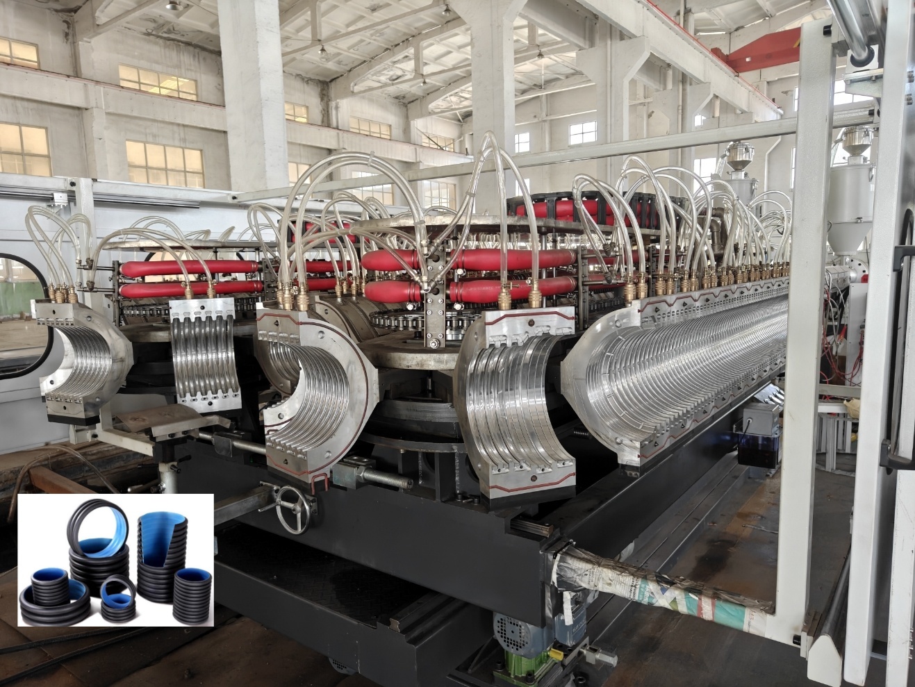 WEG AC Motor Corrugated Pipe Extrusion Line for PE Pipes